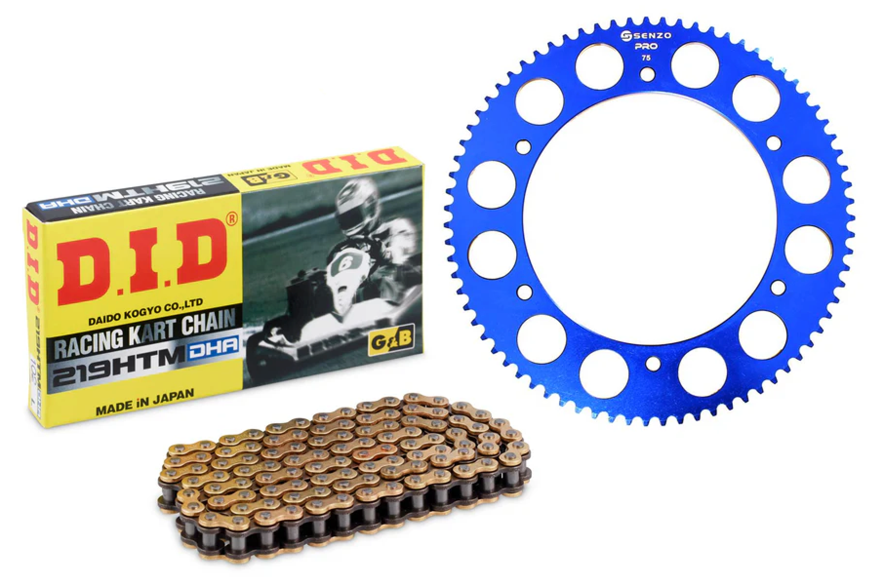 Senzo Pro Rear Sprocket 219 Pitch & DHA DID Chain Set – KKC Kart Components